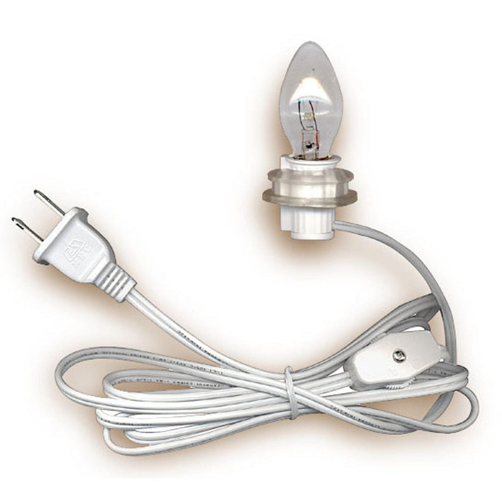 Cord Set with 7-1/2W Bulb, EZ Press Socket, 6 FT White – Sounding Stone