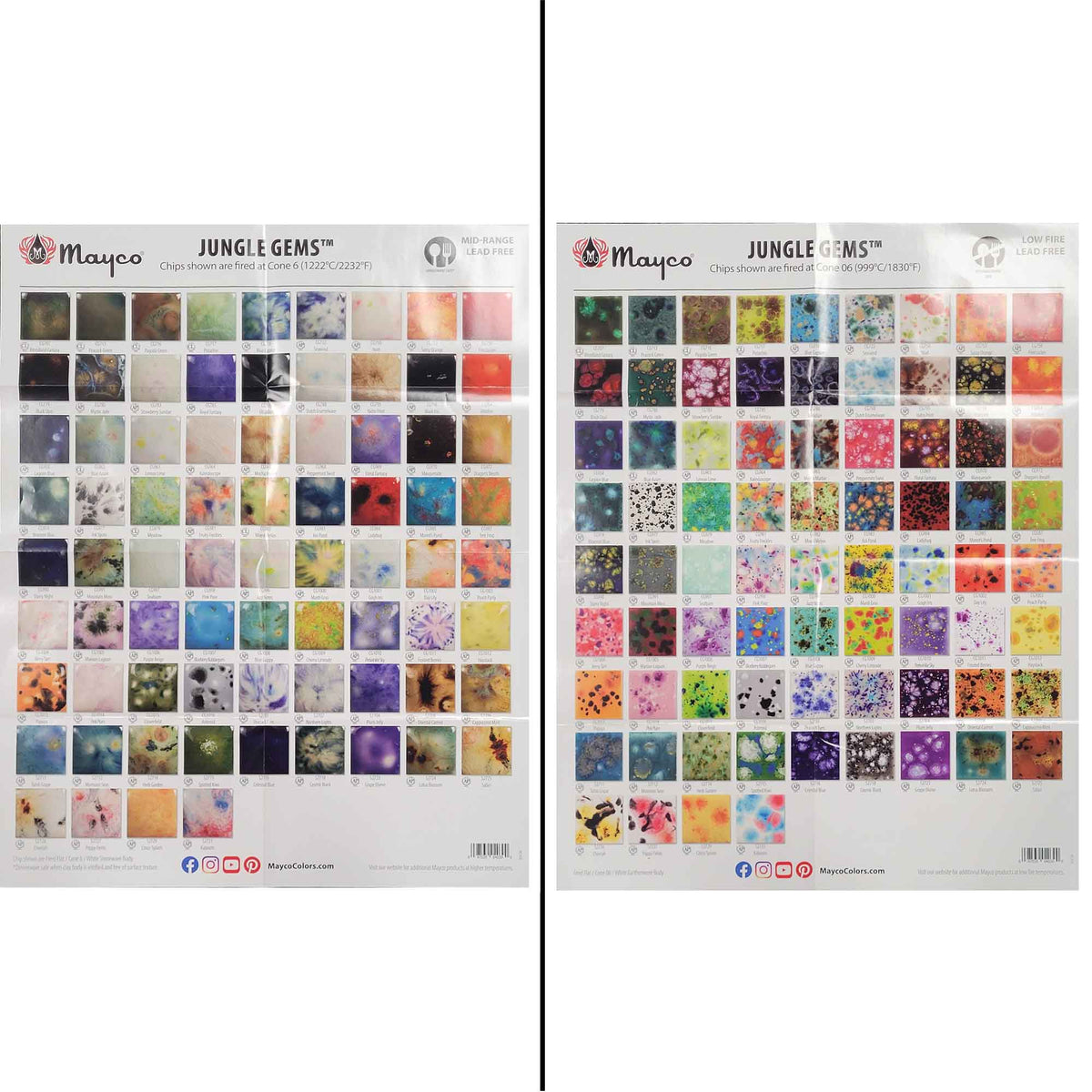 2025 Mayco Jungle Gems Poster-Low Fire & Mid Fire Chips – Sounding Stone
