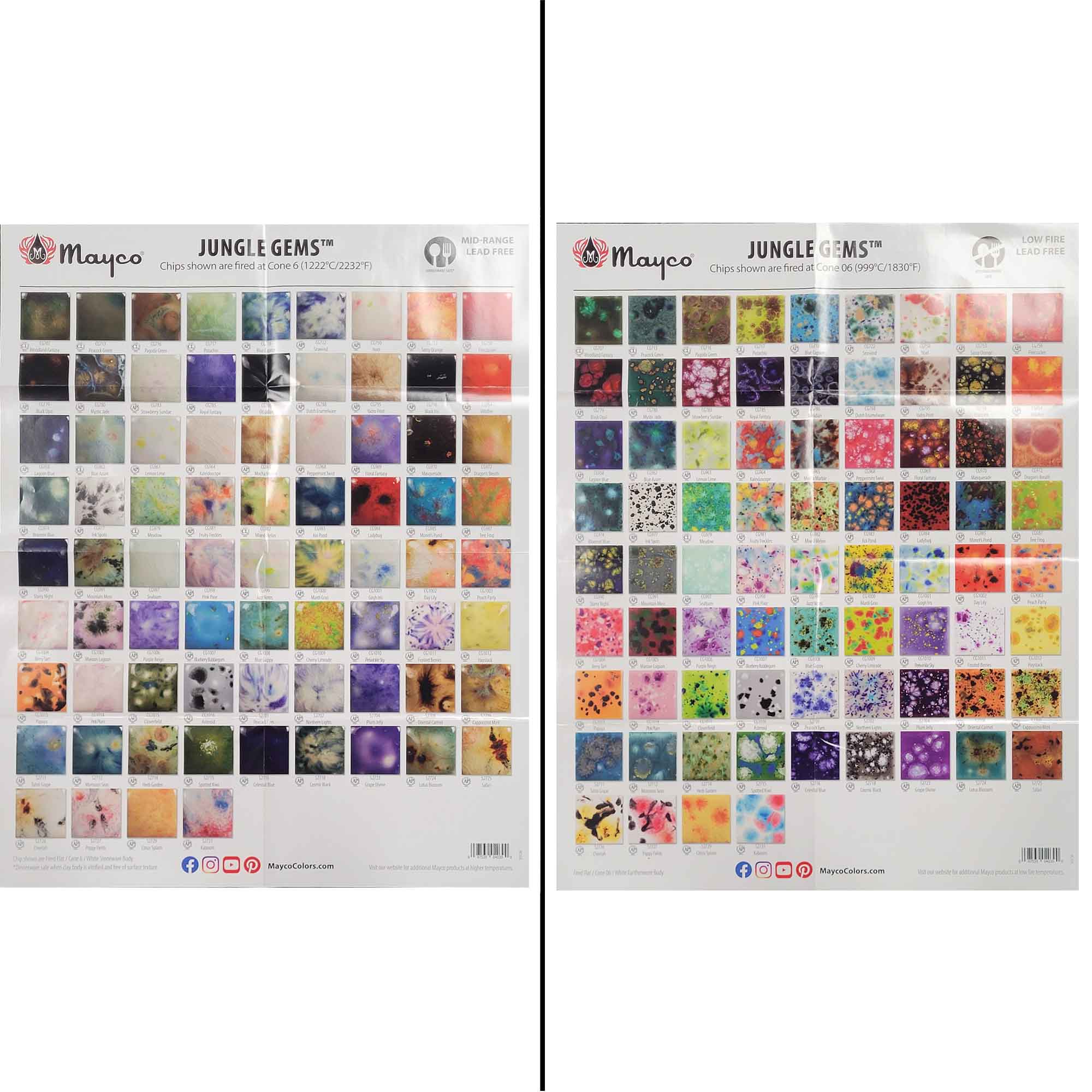 2025 Mayco Jungle Gems Poster-Low Fire & Mid Fire Chips – Sounding Stone